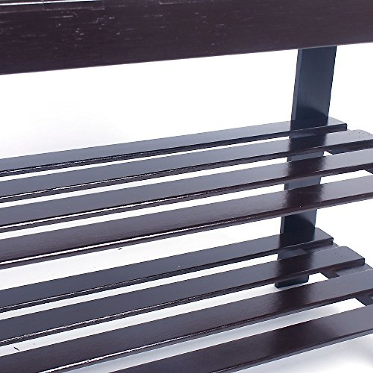 Tenozek 3-Tier Entryway Bench Shoe Bench and Shoe Shelf Bamboo Shoe Rack Organizer Shoe Storage for Hallway Bathroom Living Room Garden (3-Tiers 90CM, Coffee)