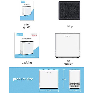 HEPA Air Purifier for Home, Elechomes P1801 Air Cleaner with Auto Mode, Air Quality Sensor, Removes 99.97% Dust Smoke Pet Dander, 22dB Ultra-Quiet, White