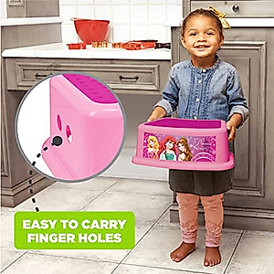 Disney Princess "Royal Debut" Bathroom Step Stool for Kids Using The Toilet and Sink, Pink, 14.5 x 10.25 x 5.25 inches