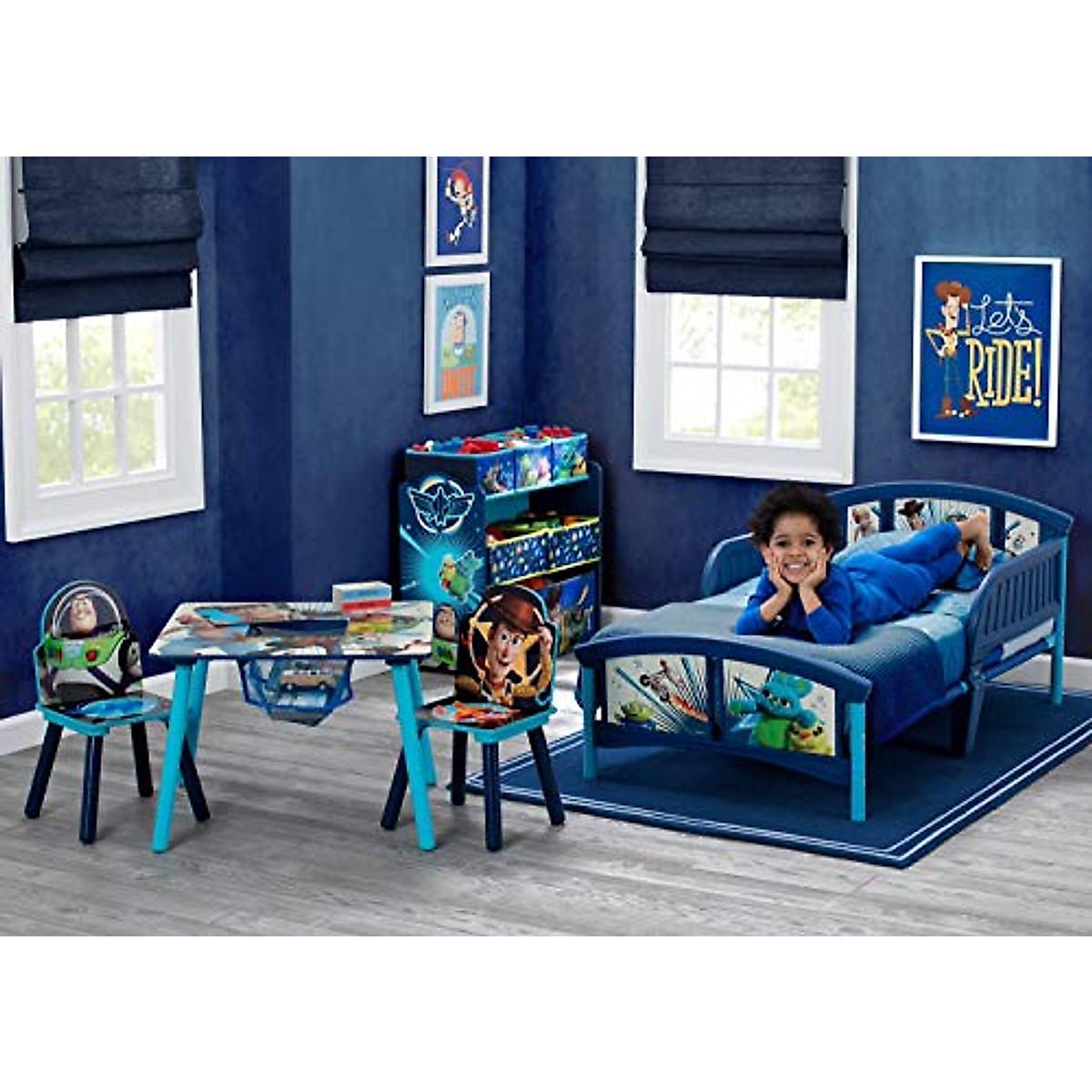 Delta Children Kids Table and Chair Set With Storage (2 Chairs Included) - Ideal for Arts & Crafts, Snack Time, Homeschooling, Homework & More, Disney/Pixar Toy Story 4