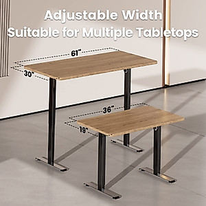 IWEICARE Computer Workstations Electric Adjustable Standing Desk Frame, Stand up Desk Frame, Sit Stand Desk Legs with Memory Function, Black Frame Only