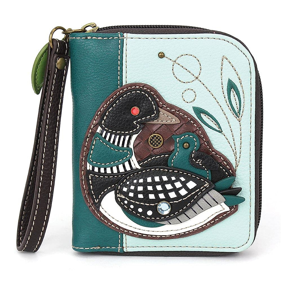 Chala Handbags Loon Bird Zip-Around Wristlet Wallet