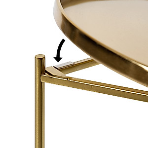 Kate and Laurel Ulani Round Metal Nesting Accent Tables, 2 Piece, Gold