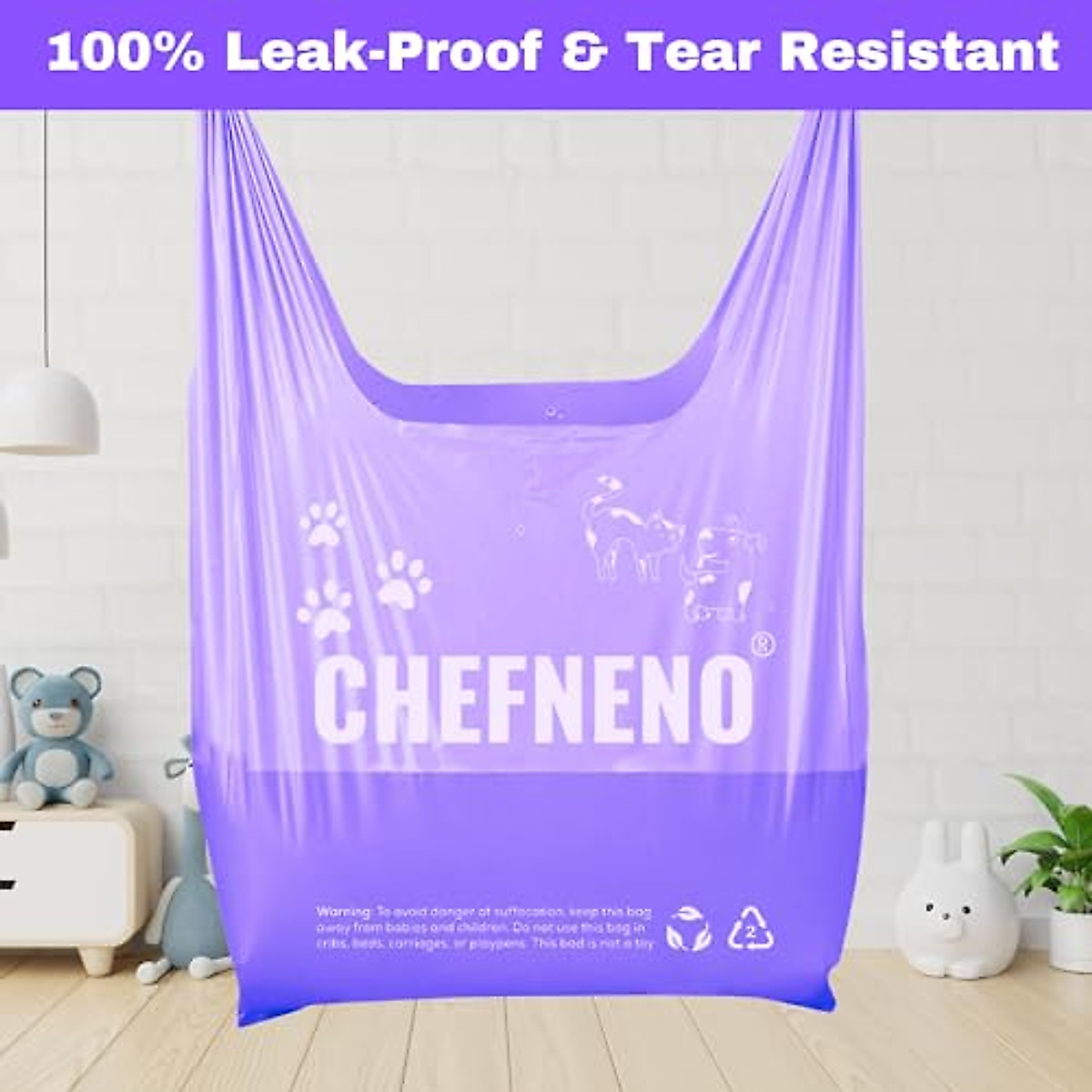 Baby Diaper Bag Disposable (600 Count) Fresh Baby Powder Scented Easy Tie Handles Bulk Diaper Sacks Disposable Dog Poop Waste Bags Cat Litter Clump & Poop Bags Sanitary Pad Waste Bags (600 Bags)