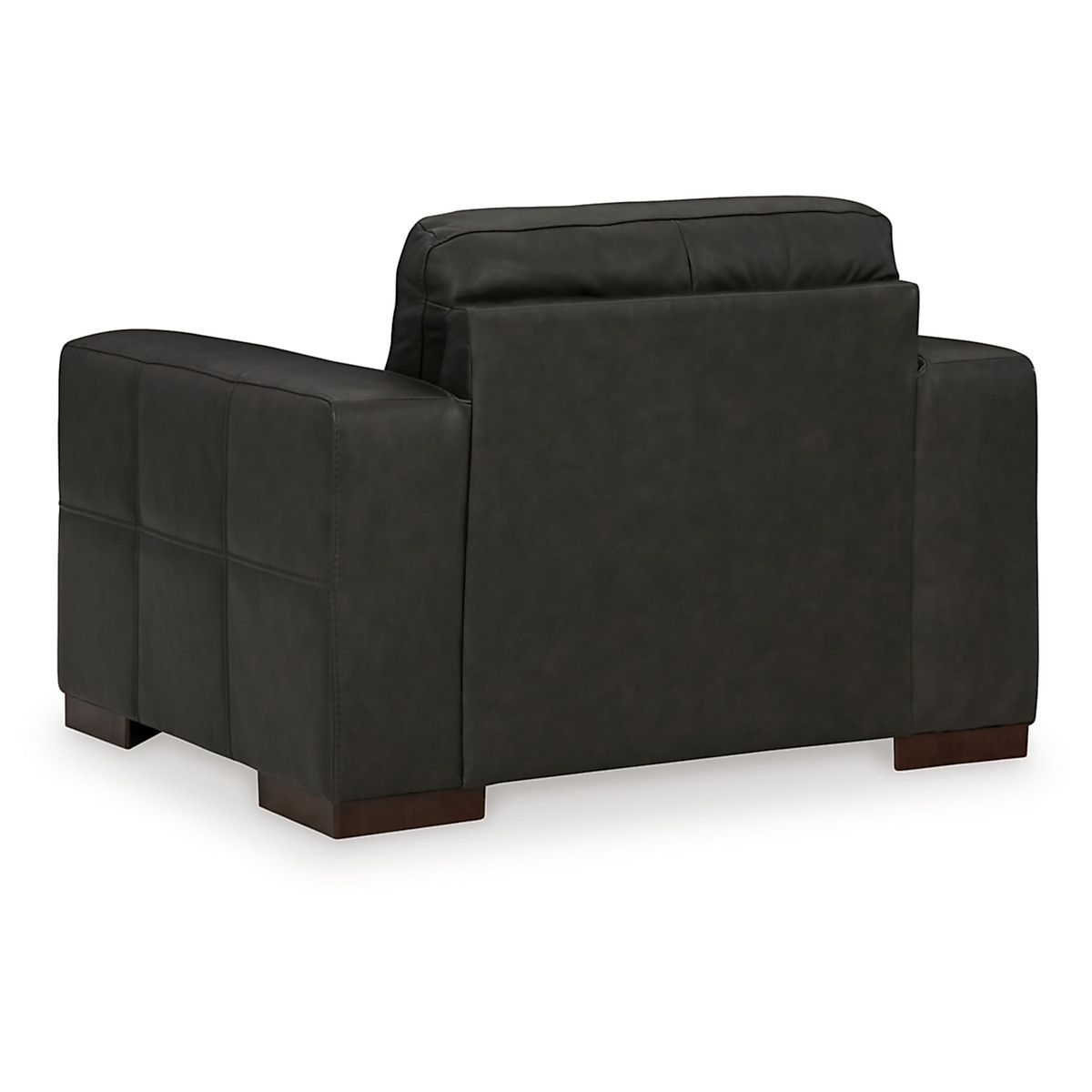 Signature Design by Ashley Luigi Modern Tufted Leather Match Upholstered Oversized Chair, Black