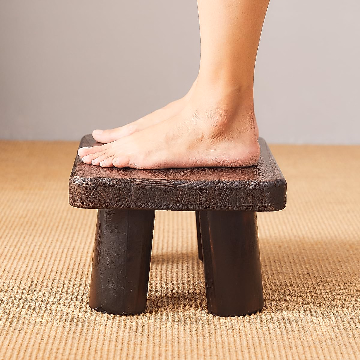 GZQWDC Wooden Foot Stool,Kids Wooden Bench,Wood Stool,Small Wood Bench,Wooden Steps,Kitchen Step Stool,Wood Plant Stand (14.2"x10.2"x7.1")