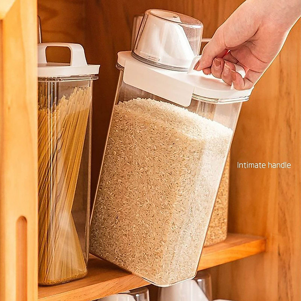 Byworldtasic Plastic Cereal Dispenser Storage Box Kitchen Food Grain Rice Container Nice Cat Food Storage Container Cereal Containers Storage Flour Container Bucket With Lid