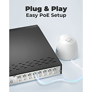 REOLINK 4K PoE Security Camera System, Smart Person/Vehicle Detection Wired Outdoor Indoor PoE Kit with 4TB HDD, RLK16-800D8 Bundle with PTZ Outdoor Camera RLC-823A