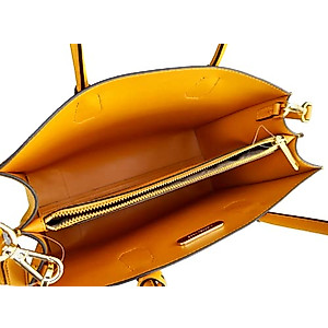 Michael Kors Mercer Large Pebbled Leather Convertible Tote Honeycomb Yellow