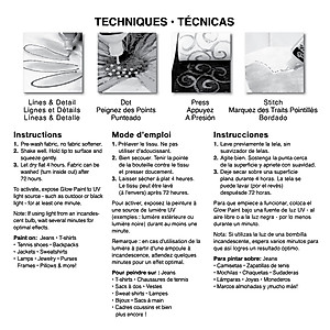 Tulip 17581 Dimensional Metallic Fabric Paint, 6-Pack (Glow)