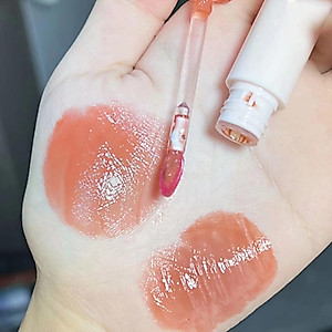 KWOLYKIM Glass Water Lifter Gloss, Hydrating Lip Gloss, Plumping Water Gloss Lip Gloss Moisturizing Sweet Lip Glaze Snow Pink