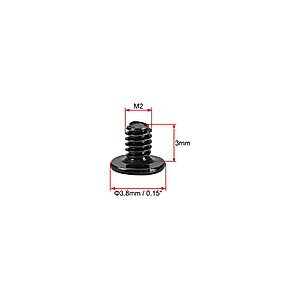 uxcell M2x3mm Phillips Screw Fastener Black 3.8mm Dia Screw Head for Laptop PC TV Fan Switch 200pcs
