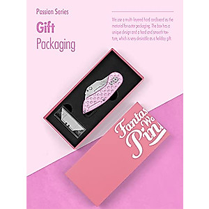 FantastiCAR Box Cutter Folding Utility Knife, Unique Metal Body, Safety Lock Button and Quick Blade Change, with Extra 5 Sharp Blades (Pink-Hearts)
