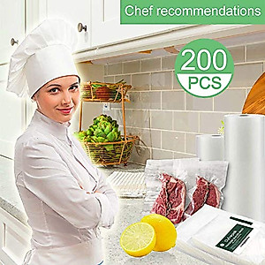 O2frepak 200 Pint 6" x 10" Vacuum Sealer Bags with BPA Free and Heavy Duty, Vacuum Seal Food Sealer Bags,Great for Food Storage Vaccume Sealer PreCut Bag
