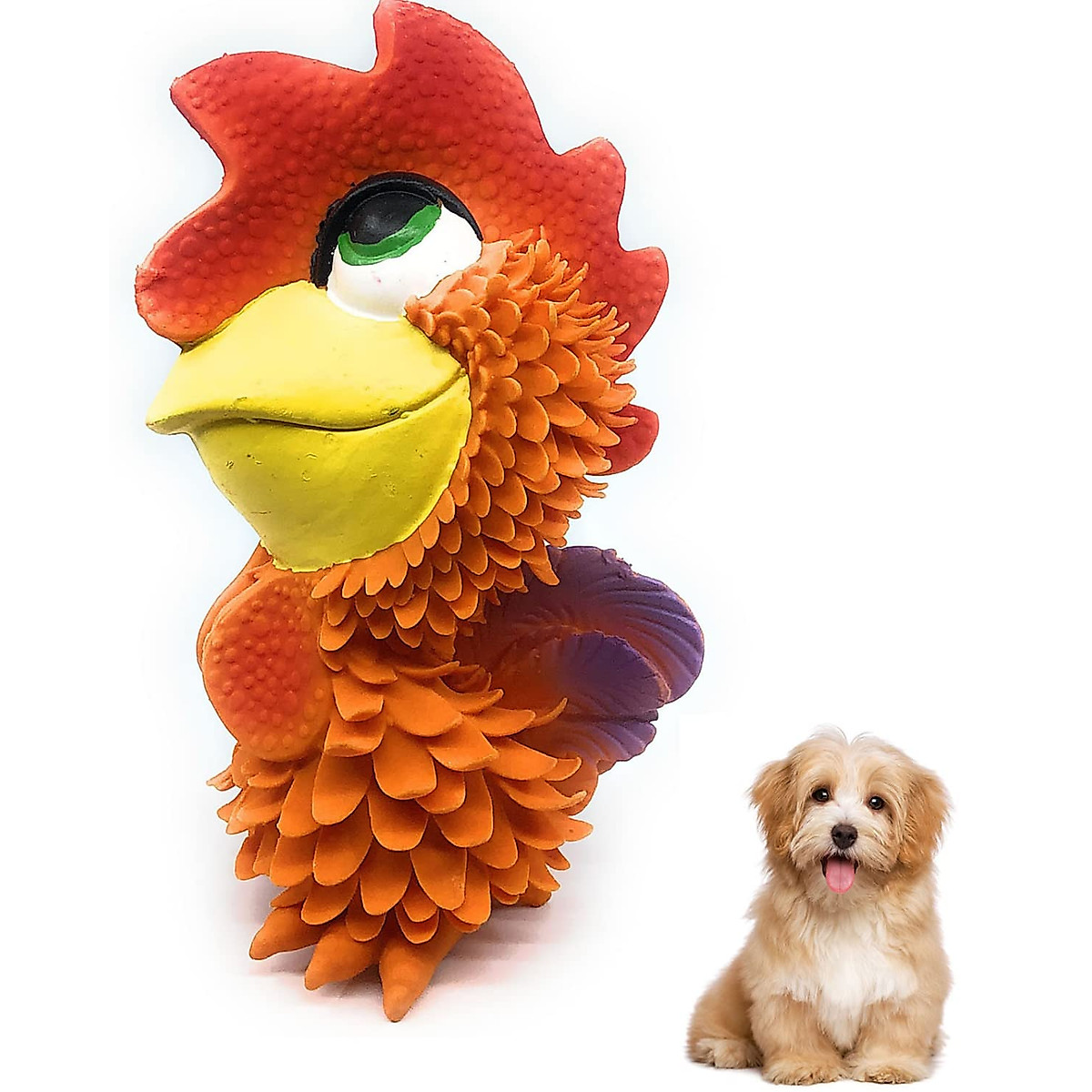 Puppy Toys - Squeaky Dog Toy - Natural Rubber Latex - Sensory Dog Toy - 5" Tall - Medium Breeds & Puppies - Complies with Same Safety Standards as Baby Toys