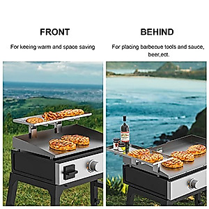 Universal Grill Foldable Warming Rack/Shelf for Blackstone 17'' 22'' 28'' 36'', Pit Boss,Camp Chef and Most Flat Top/Table Top Griddle Grill,Stainless Steel BBQ Shelf Replacement Parts,2 Pack