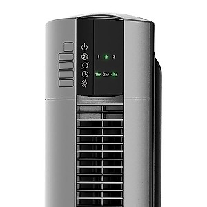 Lasko Oscillating Performance Tower Fan, Nighttime Setting, Remote Control, Timer, 3 Speeds, for Bedroom, Home and Office, 48", Gray, T48314