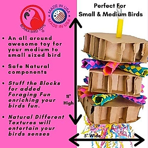 Bonka Bird Toys 3734 Clown Box Medium Bird Toy Conure African Grey Shred Pleasure