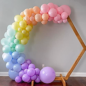 Pastel Balloon Garland Kit, JOGAMS 126 Pack Rainbow Balloon Arch, 5/12/18 Inch Assorted Color Balloons Set for Birthday Party Wedding Anniversary Baby Shower Pastel Party Decorations