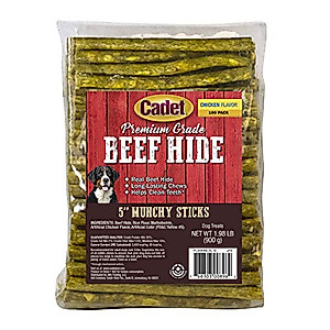 Cadet Premium Grade Munchy Beef Hide Sticks 5 Inch, 100 Pack