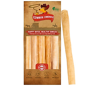 Cowdog Chews Collagen Sticks 12" (5 Pack) - Odor-Free, All Natural Collagen Dog Chews for Healthy Joints, Skin & Coat. Best Rawhide and Bully Stick Alternative Filled with Beefhide Goodness.