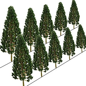 MARRTEUM Garden Landscape Model Dark Green Pine Tree 5 Inch(130 MM) Model Scene Accessory for Making Architecture Sand Table and Station Platform Model, 10 PCS