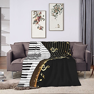 Music Throw Blanket Soft Cozy Plush Warm Fleece Blanket for Sofa Couch Bed 80"X60"