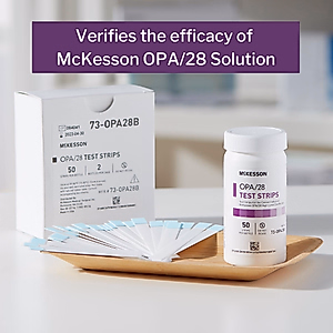 McKesson OPA/28 Test Strips for Concentration Indicator, Single Use, 50 Count, 1 Pack