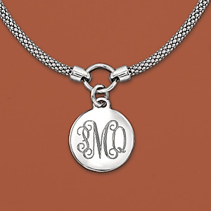 Ross-Simons Monogram - Sterling Silver Disc Necklace. 18 inches