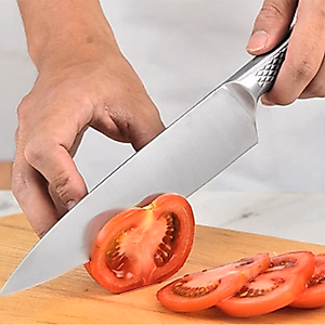 CHUYIREN Chef Knife,8" Stainless Steel Japanese Chef Knife, Full-Tang Knife with Ergonomic Handle, Professional Sharp Cooking Knife Cutting Knife Meat Knife for Kitchen or Restaurant