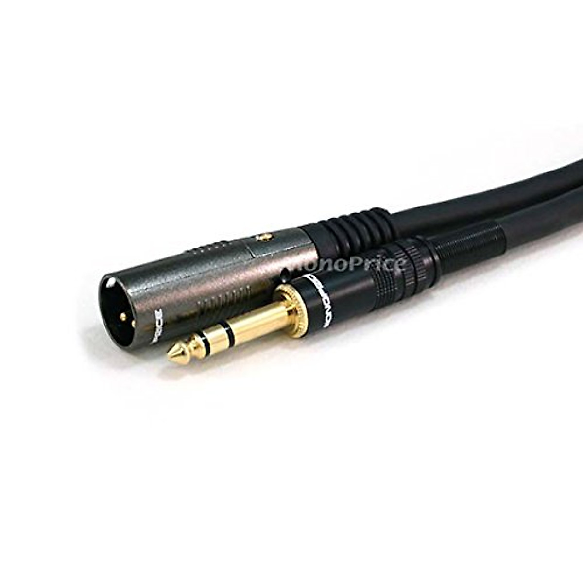 Monoprice XLR Male to 1/4-Inch TRS Male Cable - 3 Feet - Black, 16AWG, Gold Plated - Premier Series