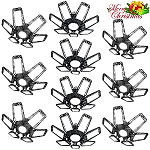6 Pack 6 Leaf LED Garage Lights & 4 Pack 7 Leaf Super Bright Garage Lights Shop Light Deformable Garage Lights Ceiling Led,6500K Daylight Folding Garage Lighting Bulb E26/E27 for Garage,Workshop