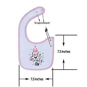 Maiwa 6 Pack Waterproof Cotton Baby Bibs for Girls Boys for Drooling Eating with Adjustable Snaps