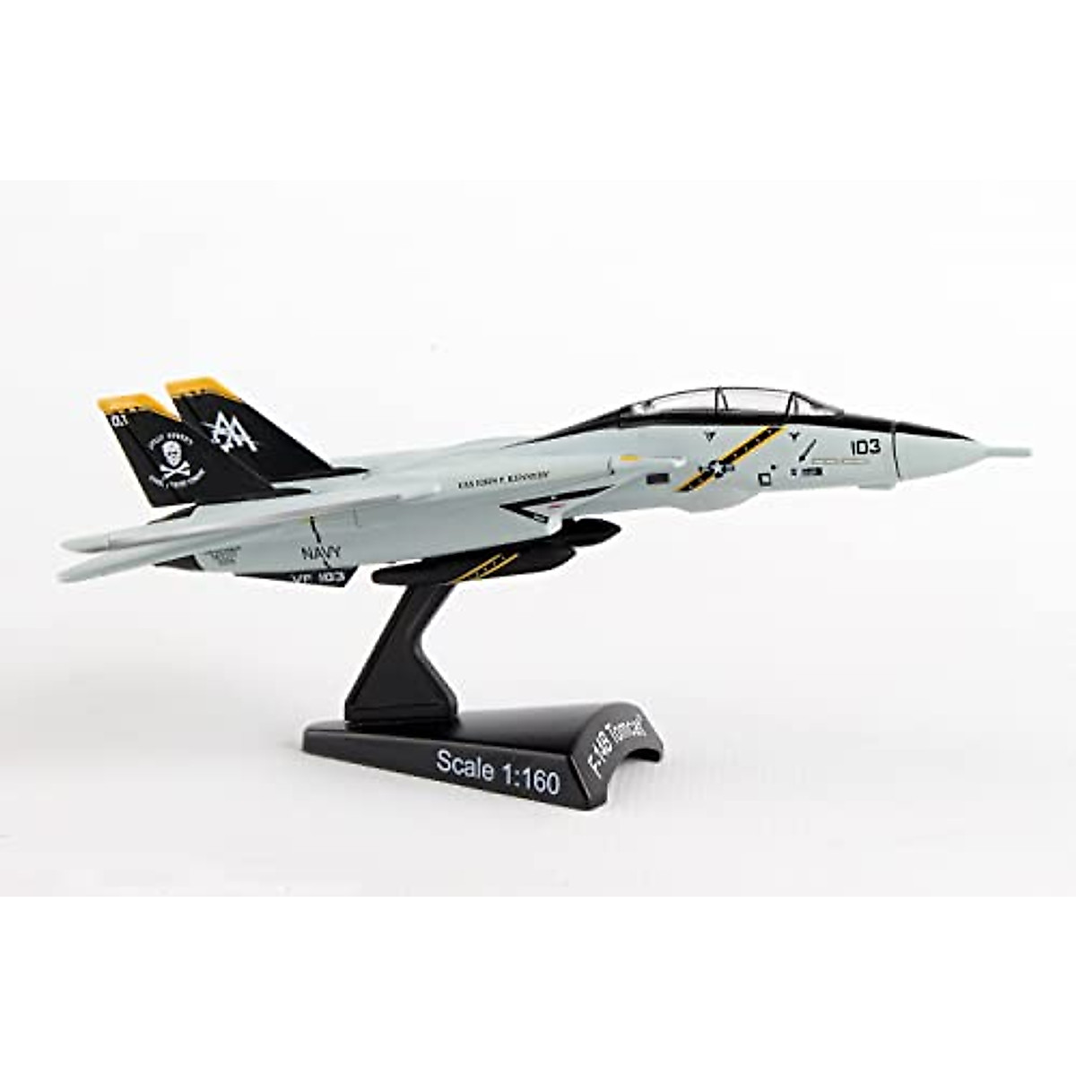 Daron Worldwide Trading Postage Stamp F-14 Tomcat Vf-103 Jolly Rogers 1/16o Scale Airplane Model, 144 months to 1000 months