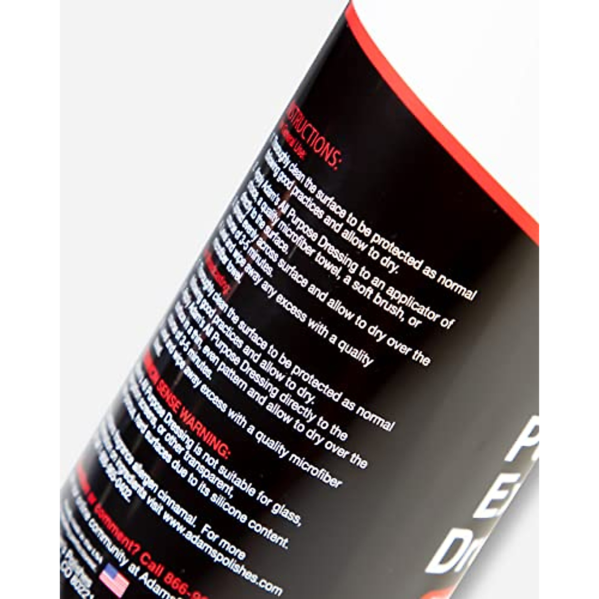 Adam's All Purpose Dressing (16oz) - Ready-To-Use Water-Based Plastic, Rubber, and Vinyl Dressing, Long-Lasting and Restorative Shine, UV Protective, No Greasy or Sticky Feel