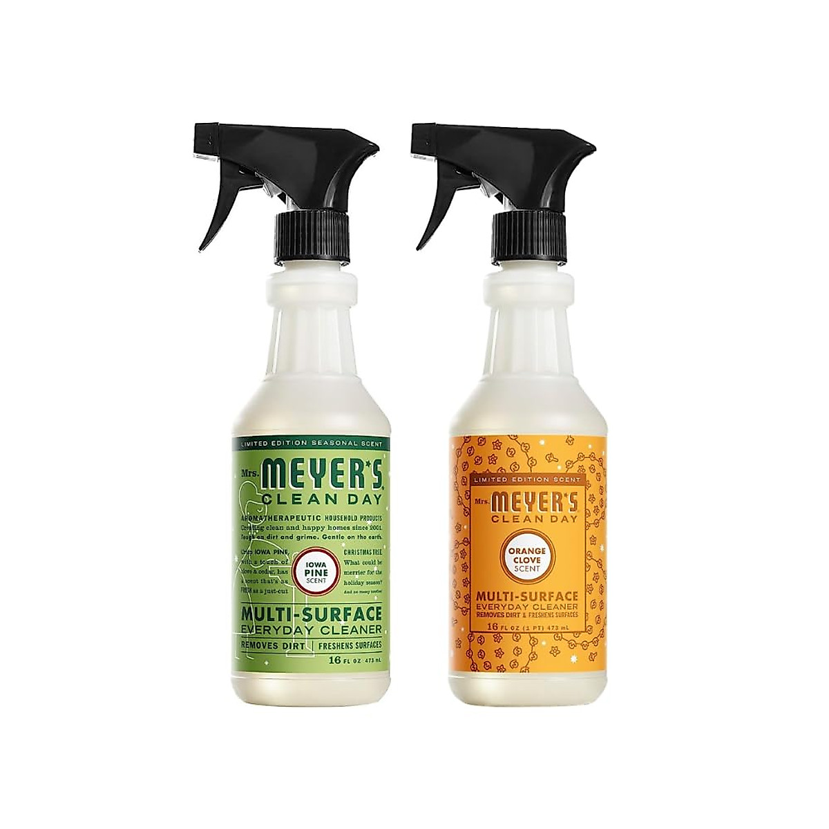 MRS. MEYER'S CLEAN DAY Variety, 1 Mrs. Meyer's Multi-Surface Cleaner, 16 OZ, 1 Mrs. Meyer's Multi-Surface Cleaner, 16 OZ, 1 CT (Orange Clove + Iowa Pine)