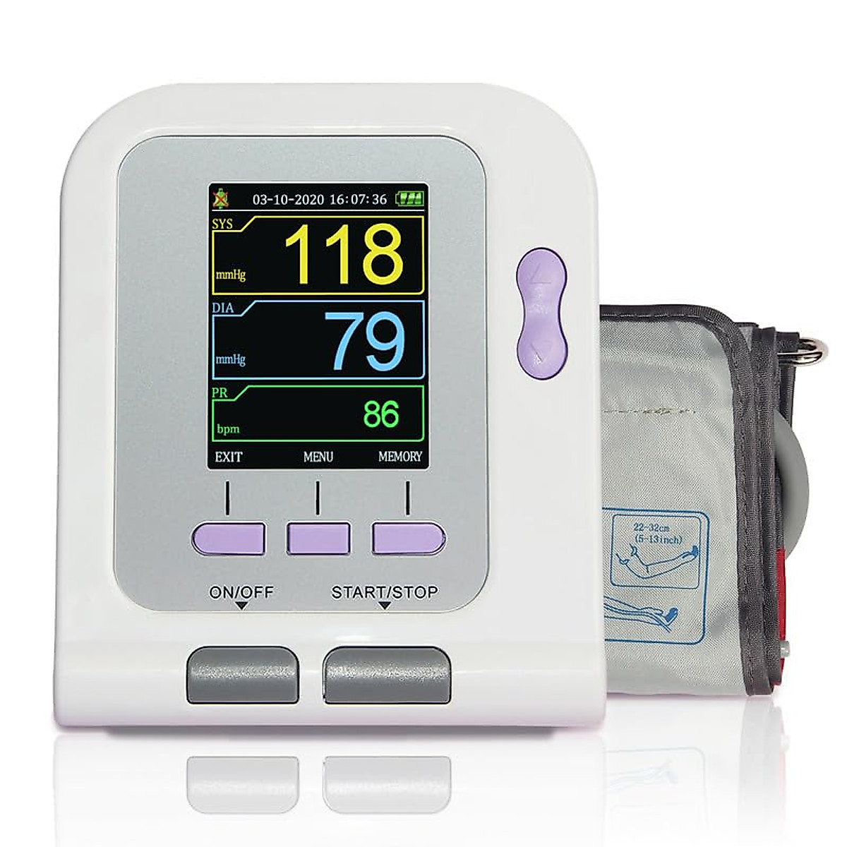 CONTEC Fully Automatic Blood Pressure Monitor Upper Arm Cuff 3 Mode 3 Cuffs Electronic Sphygmomanometer 300 Sets Memory