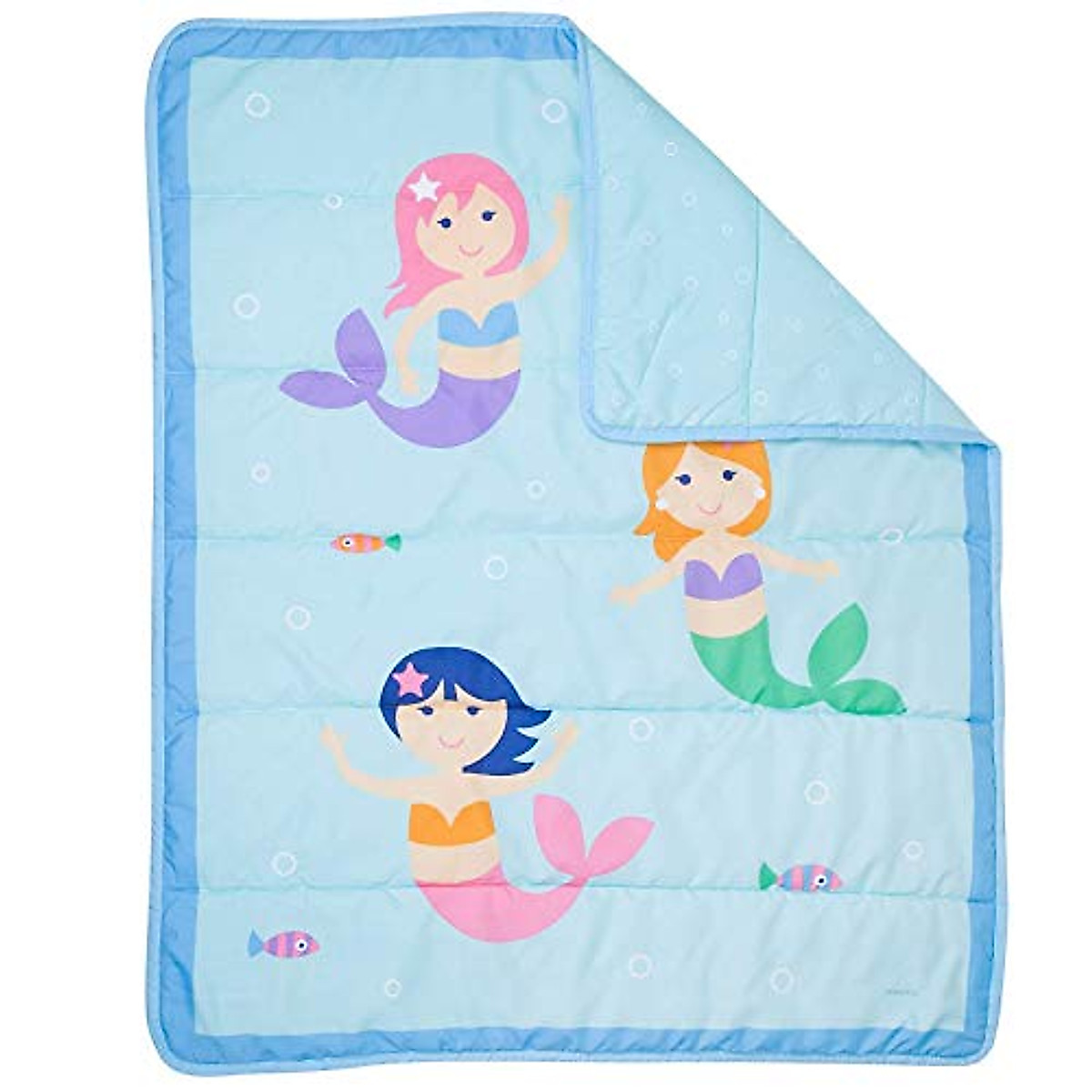 Wildkin 100% Microfiber 3 Pc Crib Bed In A Bag for Toddler Boys and Girls, Bedding Set Includes Printed Comforter, Fitted Bottom Sheet and Coordinating Crib Skirt, Olive Kids (Mermaids)