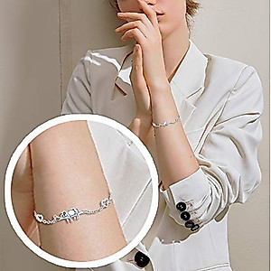 JUSTKIDSTOY Sloth Pendant Necklace Sterling Silver “Slow Down Be Happy” Slider Animal Necklaces for Women Teens Sloth Gifts Lover (Bracelet)