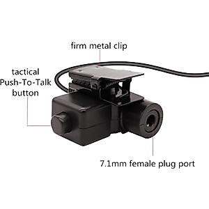 WODASEN Military U94 PTT Adapter Tactical Headset Push to Talk Connector 7.1mm TP-120 to 2 Pin Walkie Talkie for Baofeng UV-5R UV-82 UV-82hp BF-888s AR-152 Archsell AR-5 Kenwood Radio NATO-US Wiring