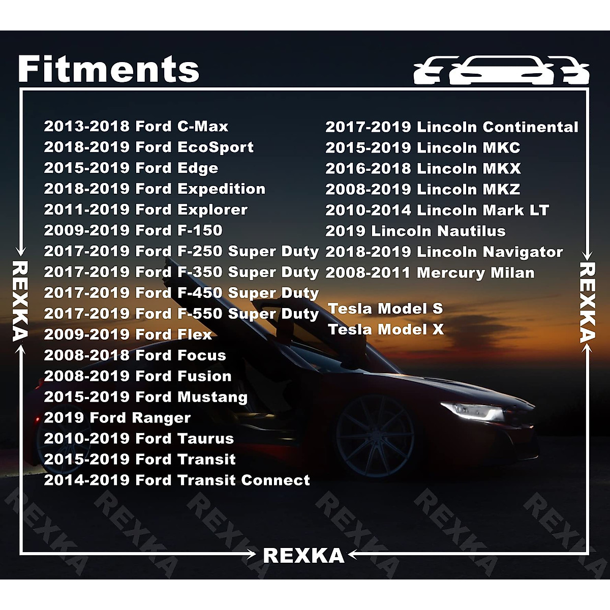 Rexka 30pcs Door Panel Retainer Clip for Ford W713297-S300 C-Max Edge Escape Explorer F-150 Mustang Focus Flex Fusion Taurus Lincoln MKC MKX MKZ Tesla Model S W713297S300