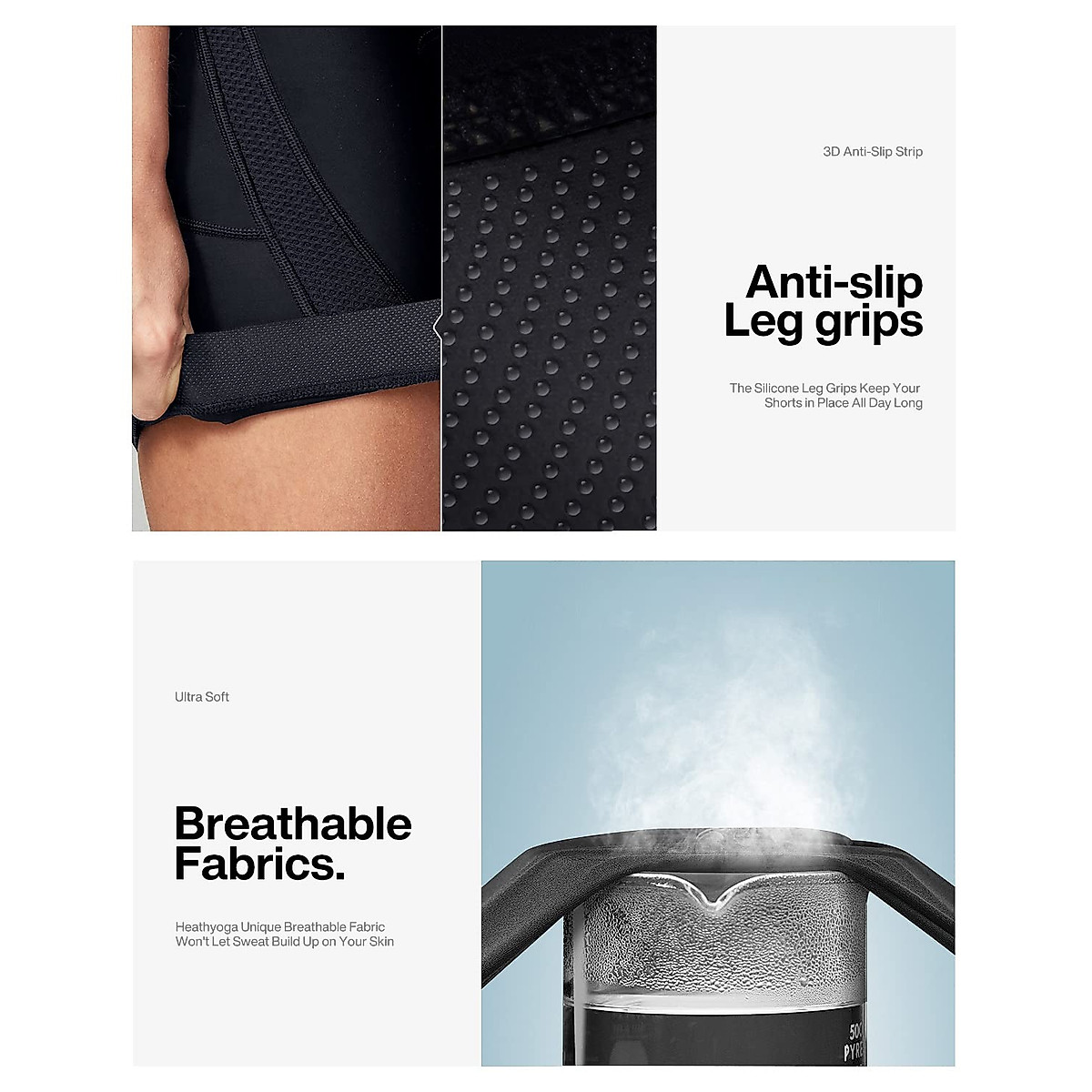 Heathyoga Womens 4D Padded Bike Shorts with Pockets Padding Cycling Shorts Women Bicycle Shorts Biker Biking Shorts Black