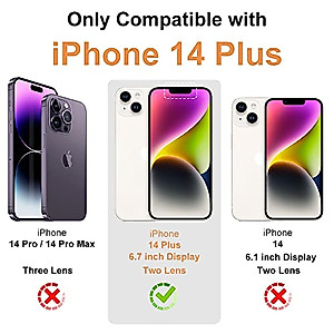 Wuwedo for iPhone 14 Plus Clear Card Case, Protective Shockproof TPU Slim Wallet Phone Case with Card Holder