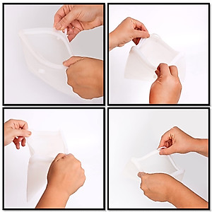 Ecoberi Reusable Food Storage Bags, BPA Free Silicone, Zip Closure, Microwave, Freezer, Dishwasher Safe, Lunch Box, Travel, Set of 3 (Blue)