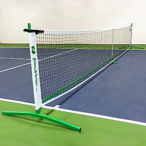 Pickle-Ball, Inc. Diller Pickleball Set with 3.0 Portable Tournament Net and Carry Bag, Diller Paddles, Pickleballs, Rule Sheet (Neon Balls)