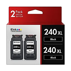 E-Z Ink (TM) Remanufactured Ink Cartridge Replacement for Canon 240 240XL PG-240XL for use with PIXMA TS5120 MG3620 MG3520 MG3522 MX532 MX452 Printer (2 Black)