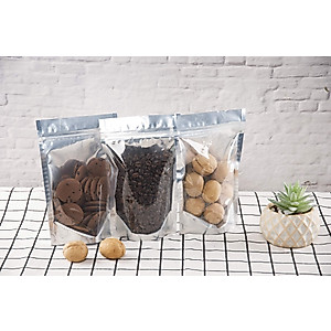 LOKQING 200 PCS 5x8 Inches Resealable Mylar Bags Stand Up Foil Bags and 100 PCS 6x9 Inches Mylar bags for Food Storage