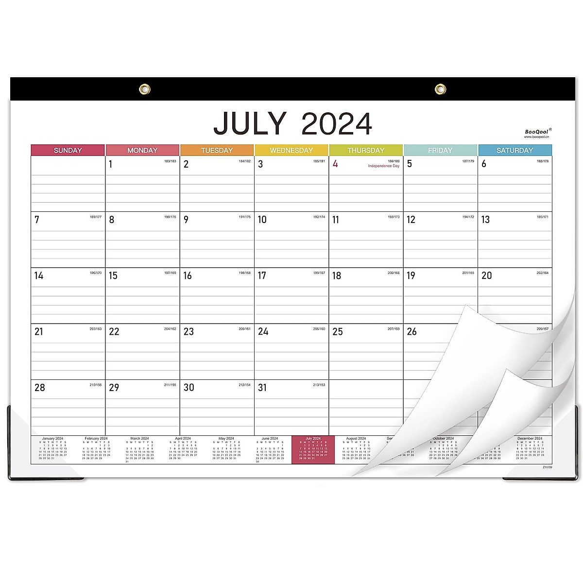 2024-2025 Desk Calendar - Large Desk Calendar 2024-2025, JULY 2024 - JUNE 2025, 17" x 12", Large Ruled Blocks, Tear Off, Corner Protectors, Desk/Wall Calendar for Planning and Organizing
