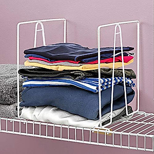 Kosiehouse Shelf Divider for Wire Shelving - Sturdy Wire Closet Shelf Divider Organizer and Storage Separator to Tidy Wardrobe Clothes