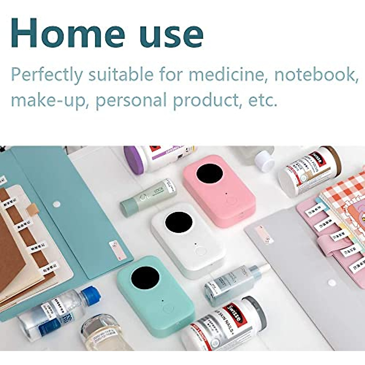 Phomemo D30 Label Maker Tape, Black on Lavender, White, Pink Sticker Thermal Paper, Long Self-Adhesive Label Tape, 15mm x 6m (1/2"x2361/8") Continuous Paper, 3 Roll